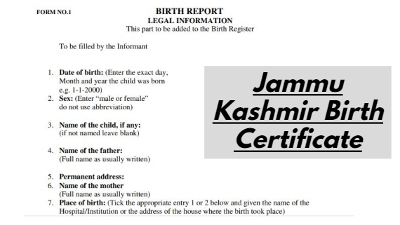 Jammu Kashmir Birth Certificate Form Pdf Download 2022 Date Of Birth Certificate Format J K 